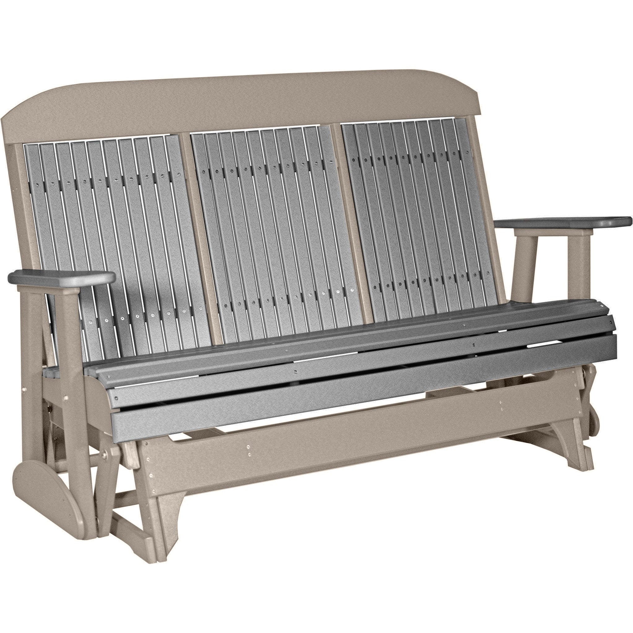 LuxCraft Slate 5 ft. Recycled Plastic Highback Outdoor Glider ...