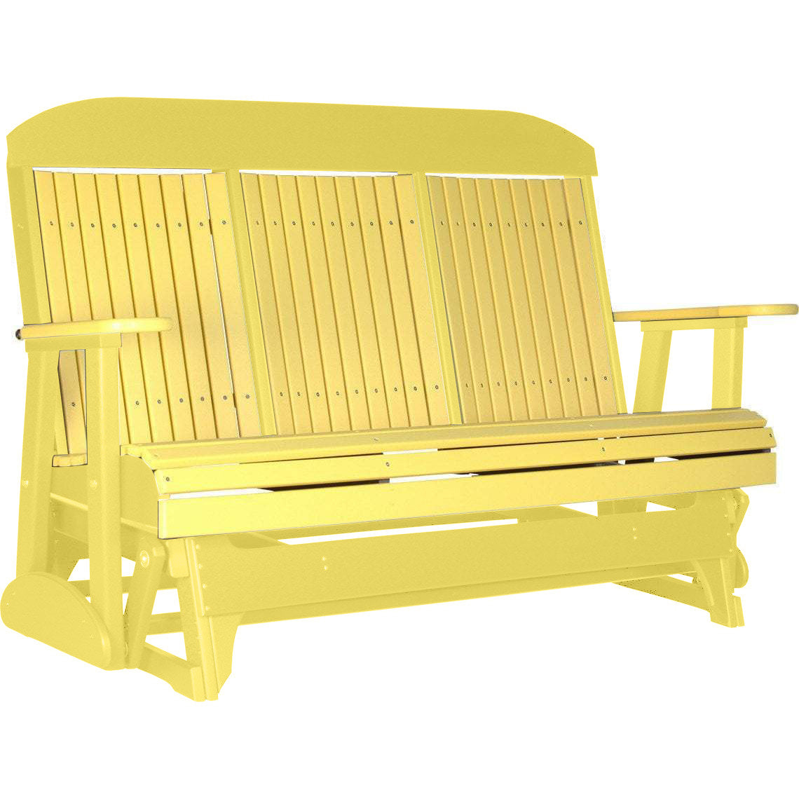 LuxCraft Yellow 5 ft. Recycled Plastic Highback Outdoor Glider ...