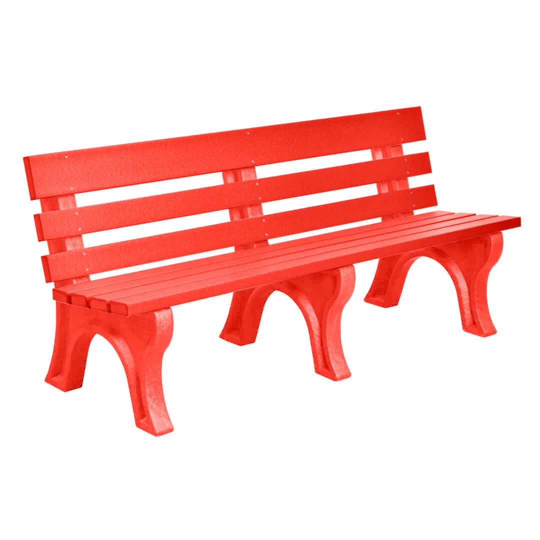 Wildridge Red Heritage Outdoor Park Bench — The Porch Swing Store