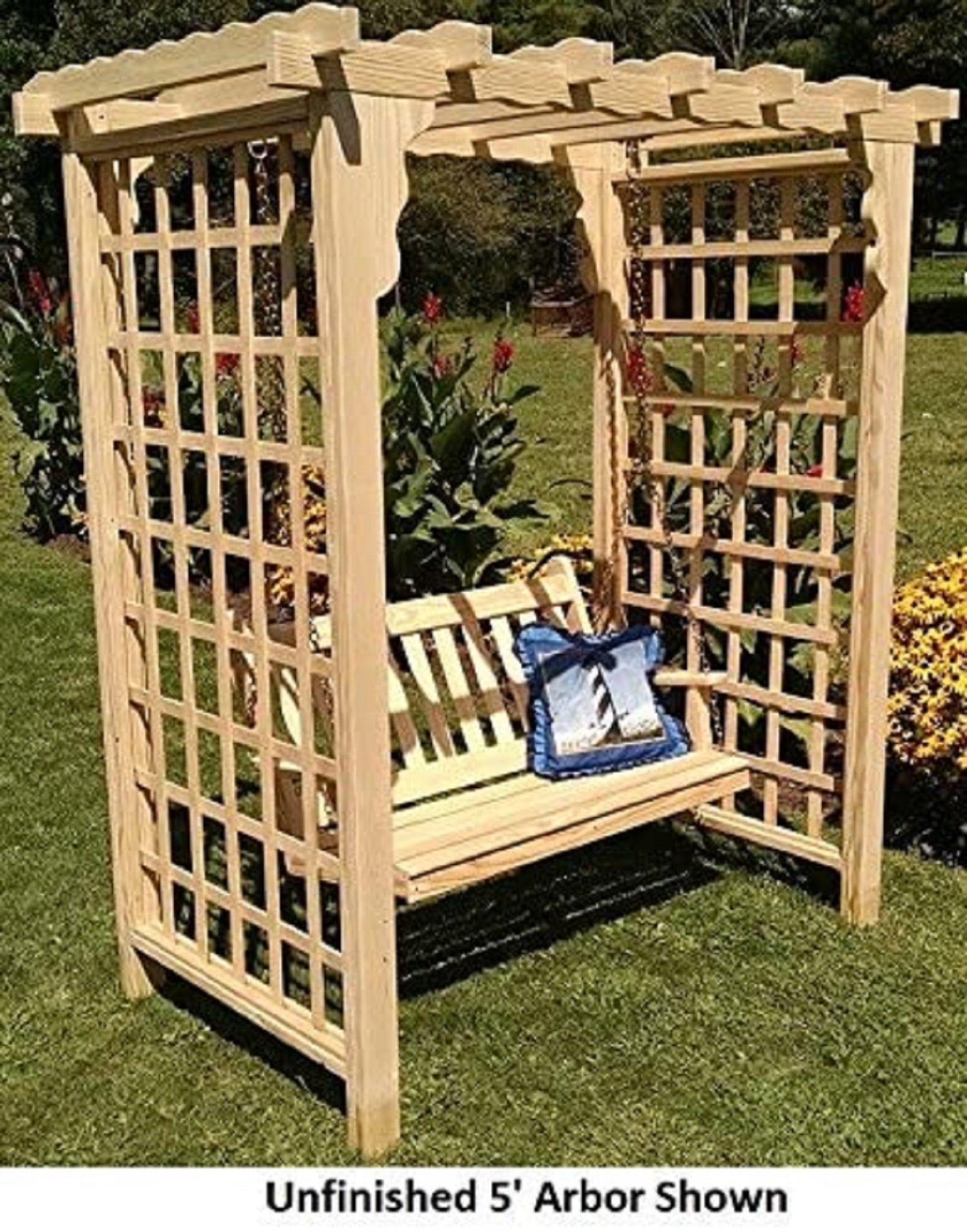 Amish Handcrafted Cedar Wood Lexington Arbor & Swing | A & L Furniture ...