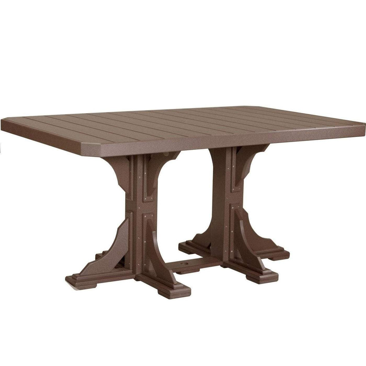 LuxCraft Chestnut Brown Recycled Plastic 4x6 Rectangular Table ...