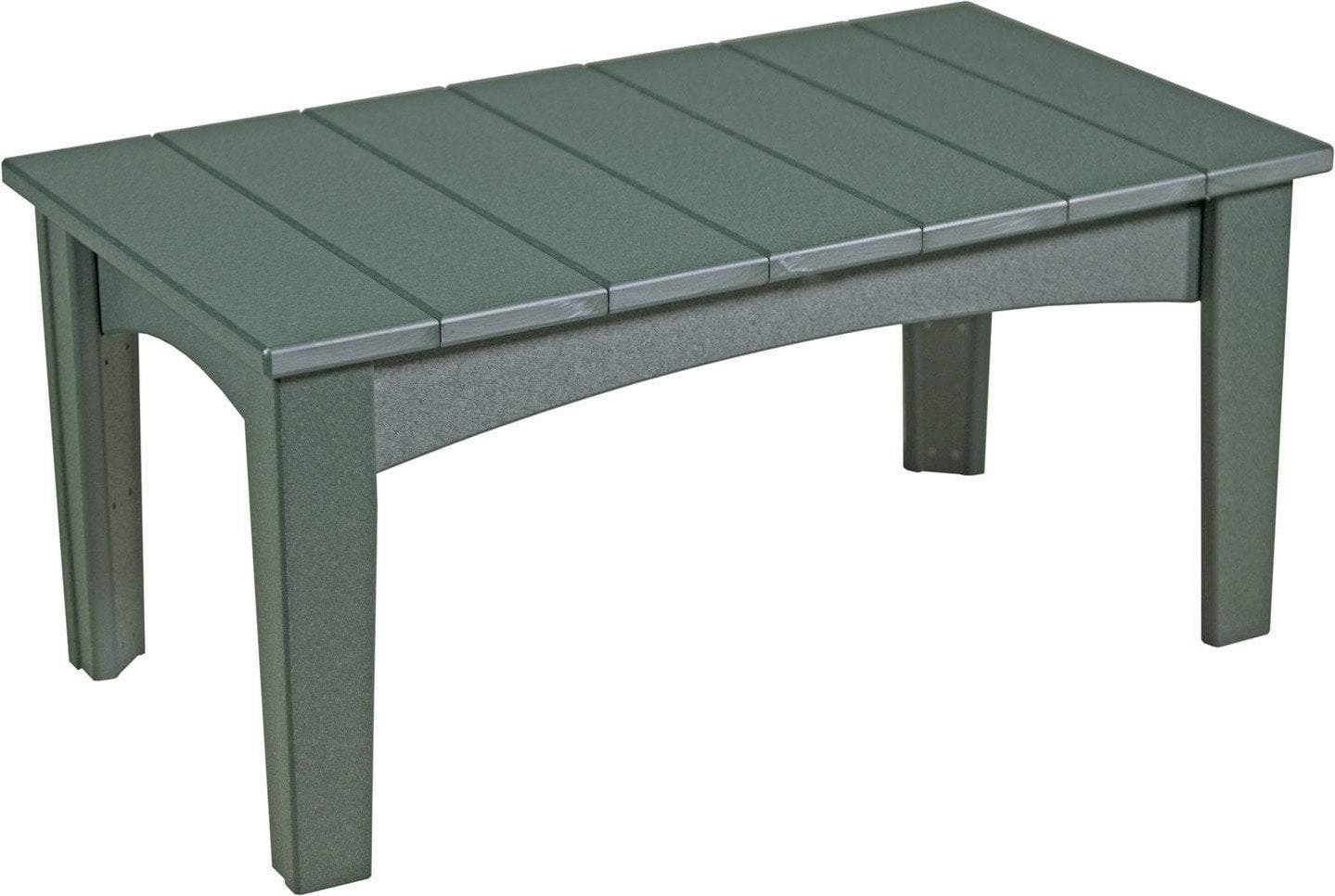 LuxCraft Green Recycled Plastic Island Coffee Table With Cup Holder ...