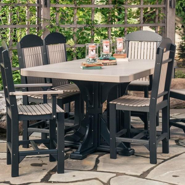 LuxCraft Recycled Plastic 4x6 Rectangular Table With Cup Holder ...