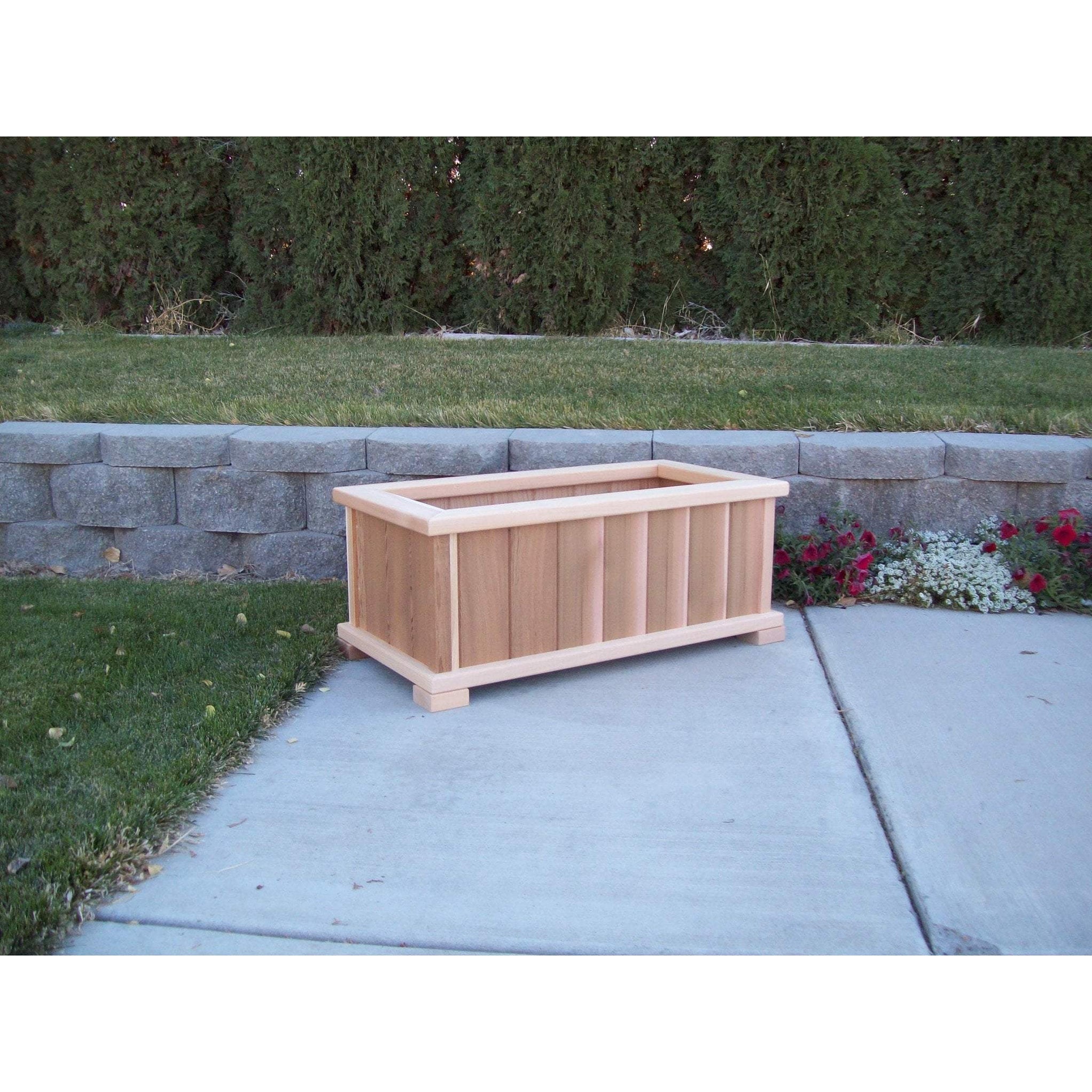 Wood Country Cedar Rectangular Patio Planter Box | Wood Country ...