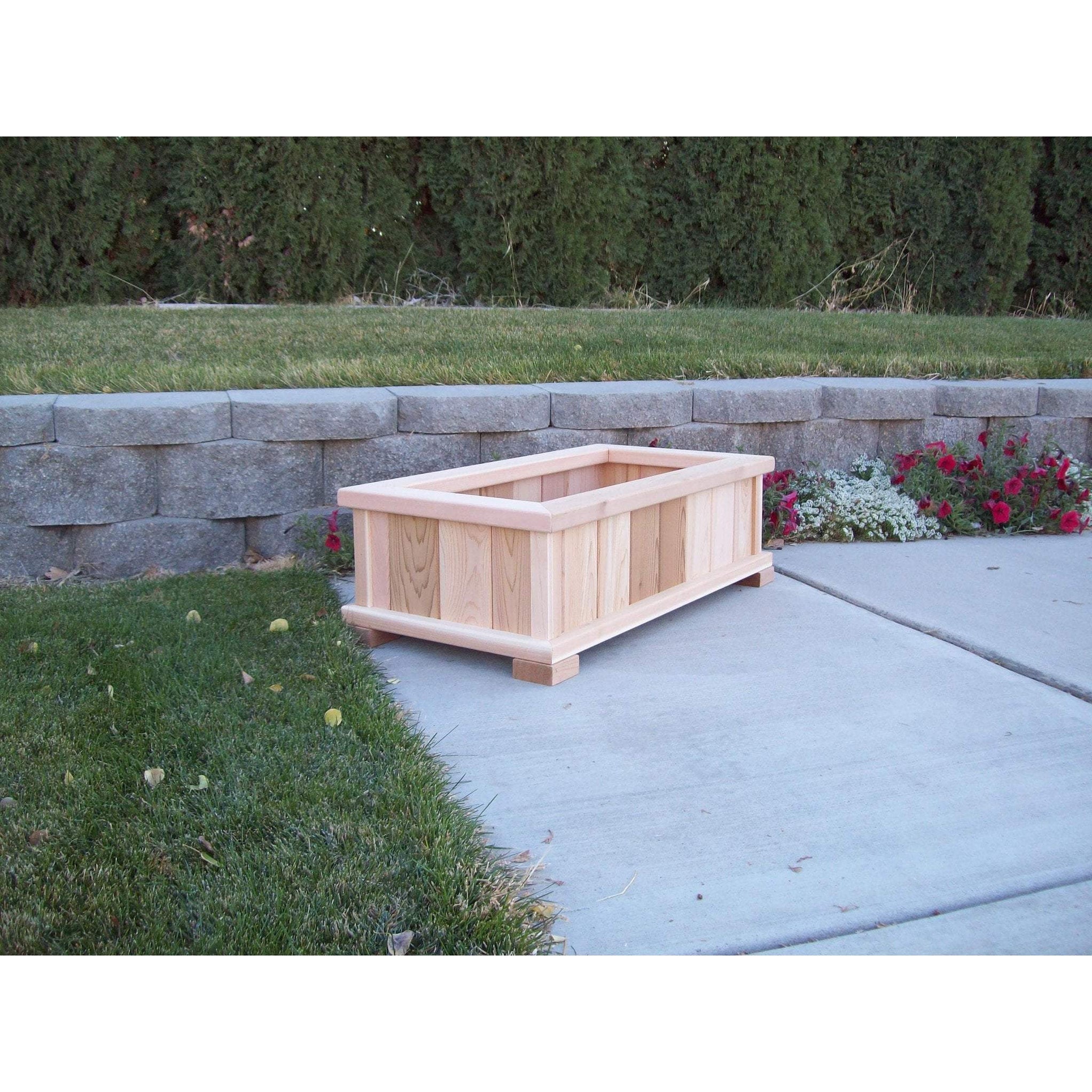 Wood Country Cedar Rectangular Patio Planter Box — The Porch Swing Store
